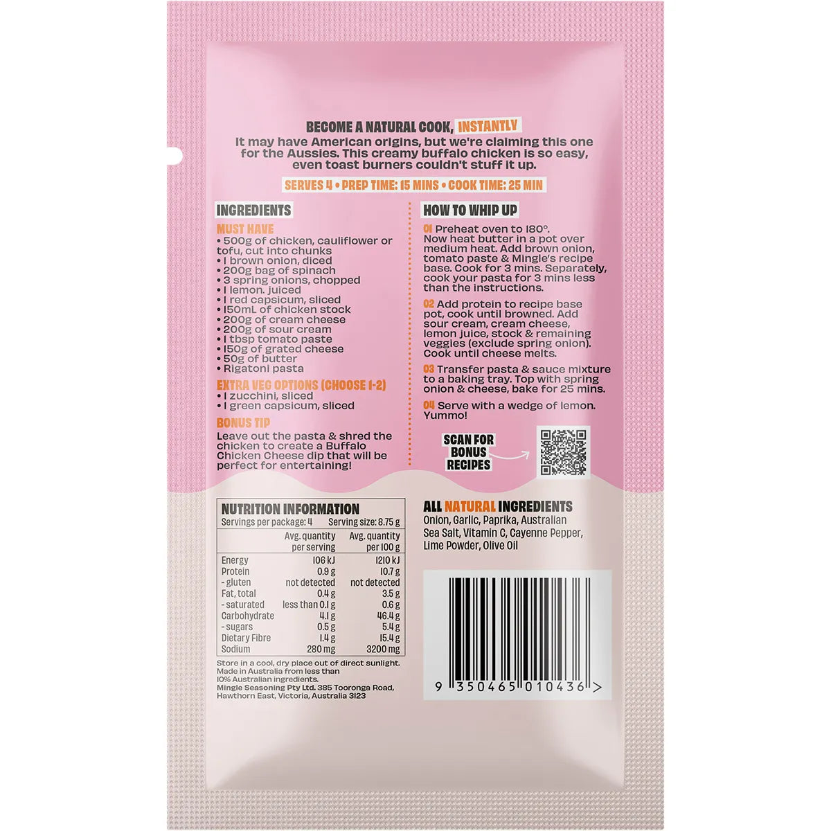 Mingle All Natural Recipe Base Buffalo Chicken Bake 35g – thenutbank