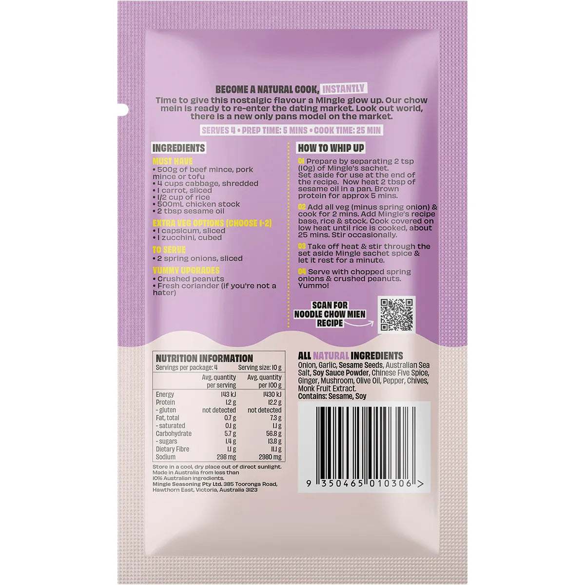 Mingle All Natural Recipe Base Chow Mein 40g – thenutbank